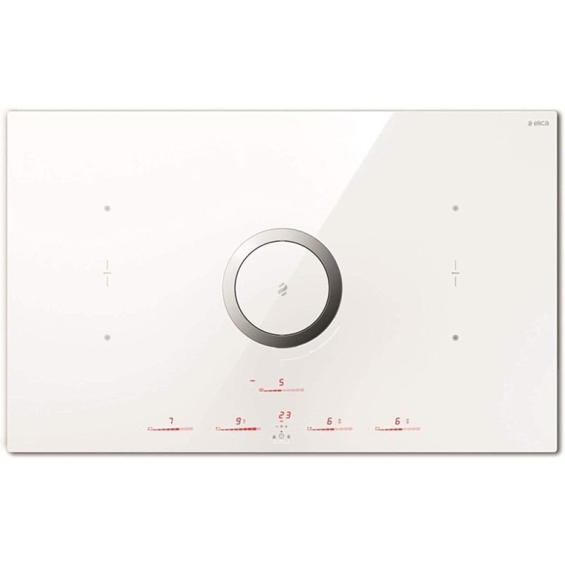 Plita cu inductie si hota integrata Elica Sticla ceramica alba ...