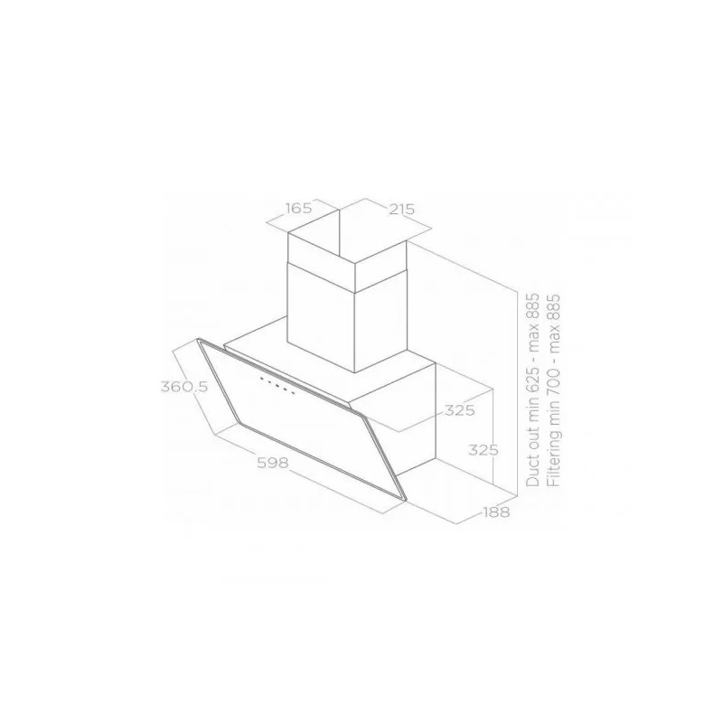 Hota de perete sticla neagra Elica LIXA BL/A/60cm, putere de absorbtie ...