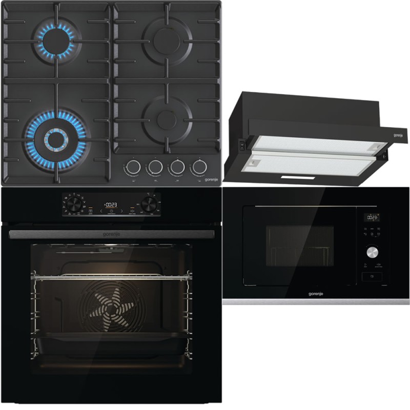 Pachet Gorenje Cuptor cu piroliza BOP6737E02BK + Plita gaz GW642AB (WOK ...