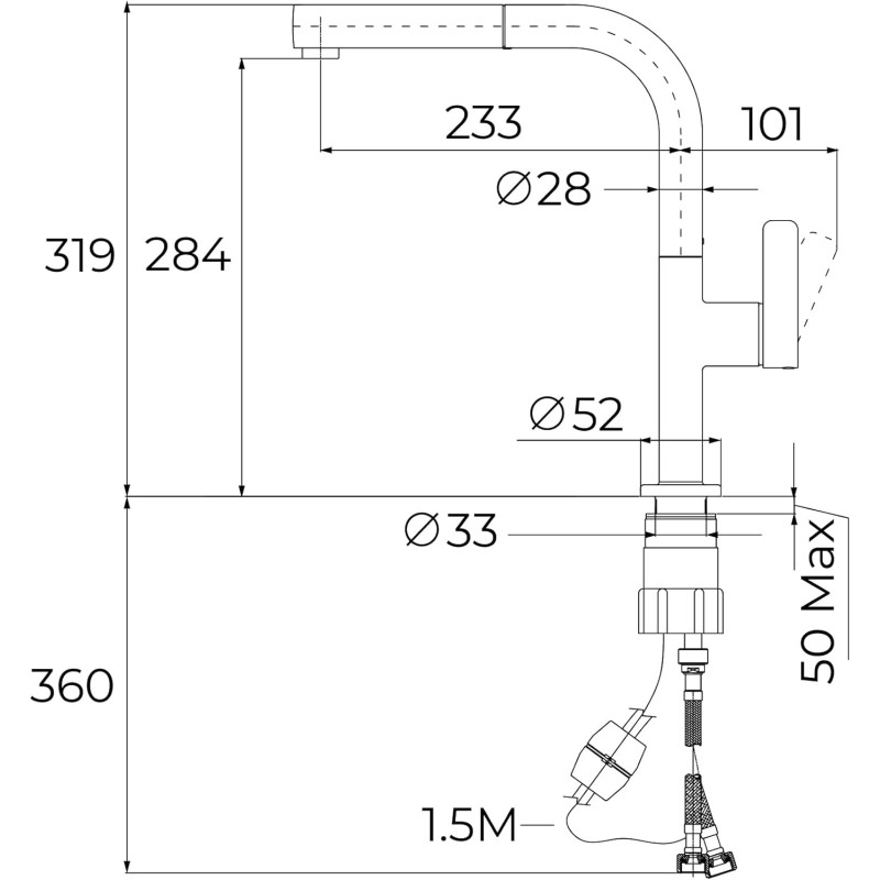 Baterie Bucatarie Teka OVAL 938 BK cu Dus Extractibil