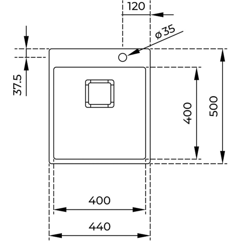 Chiuveta Inox TEKA FORLINEA RS15 40.40, 440x500 mm